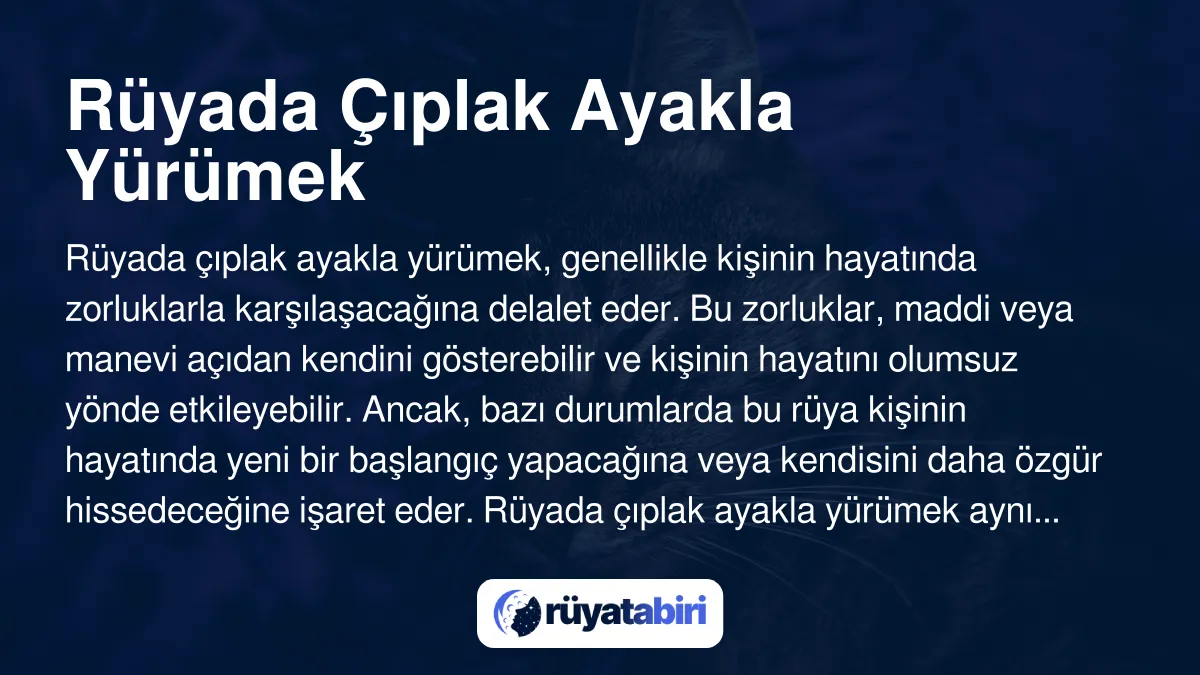Rüyada Çıplak Ayakla Yürümek Ne Anlama Gelir? - Rüya Tabiri Rüyada Çıplak Ayakla Yürümek Ne Anlama Gelir? - Rüya Tabiri