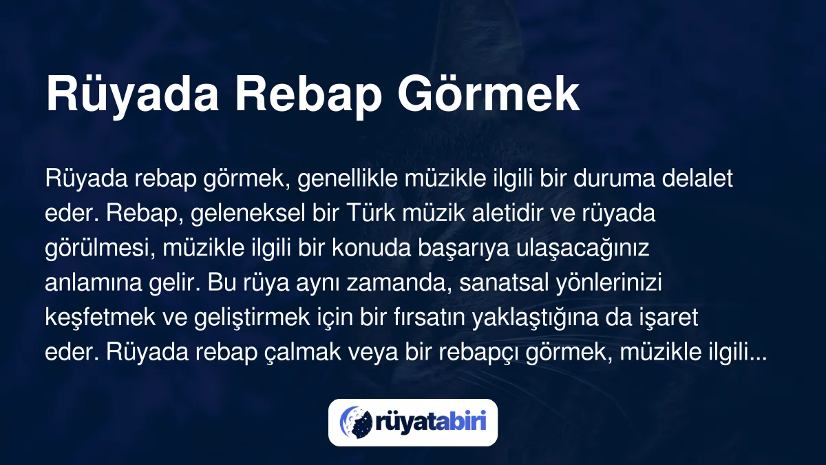 Rüyada Rebap Görmek Ne Anlama Gelir? - Rüya Tabiri